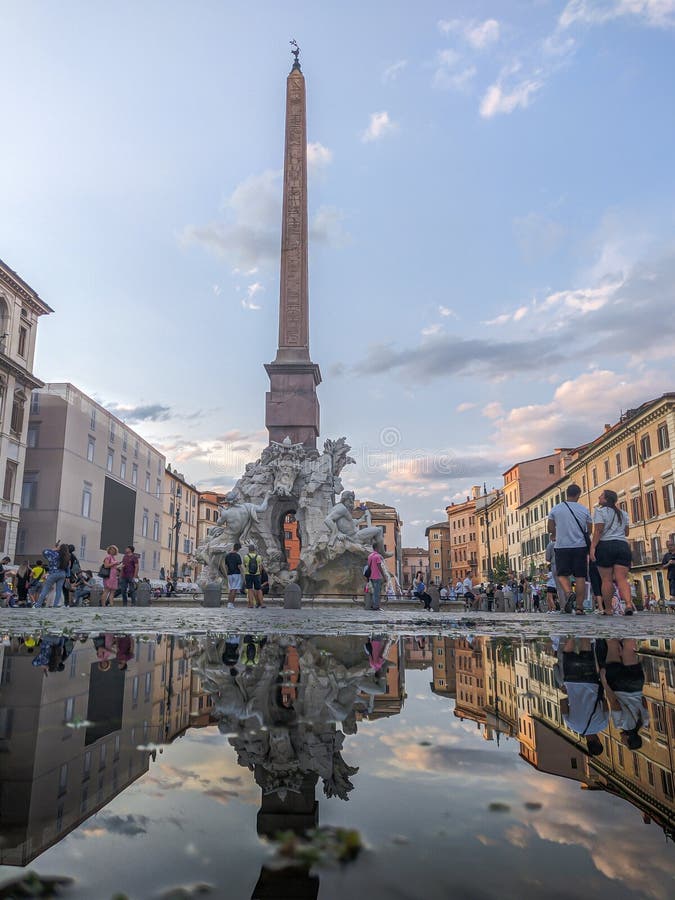 Piazza Navona Square in Rome. Editorial Stock Image - Image of fountain ...