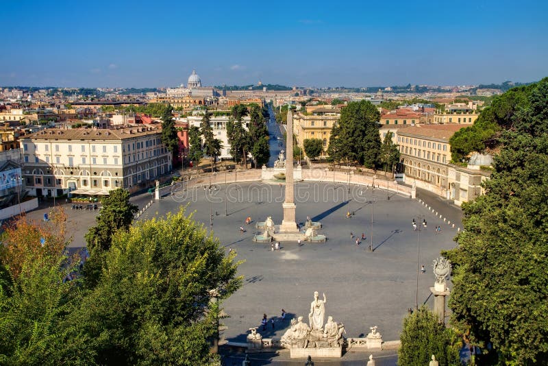 The Piazza Popolo stock image. Image of buildings, rome - 12166559