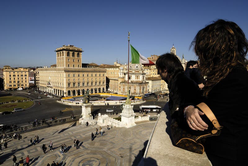 Piazza Venezia and Victorian,Rome,Italy Editorial Image - Image of ...