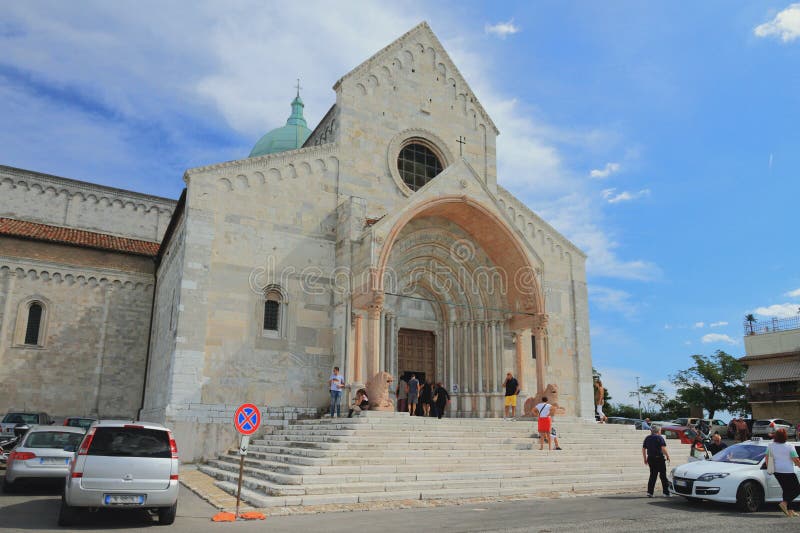 Ancona Cathedral Facade, Cattedrale Di San Ciriaco on the Blue Sky ...