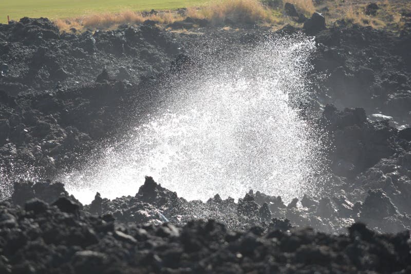 Ocean Break on Lava stock image. Image of afternoon - 101303897