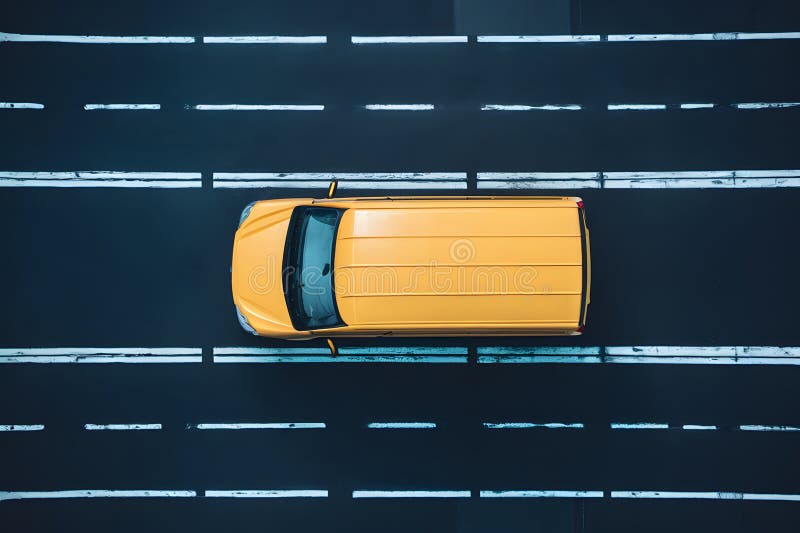 Pic Yellow Delivery Van Top View, Efficient Transportation, E Commerce ...
