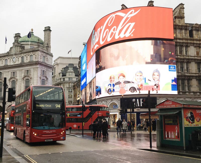 Piccadilly Circus Bus editorial stock photo. Image of piccadilly ...
