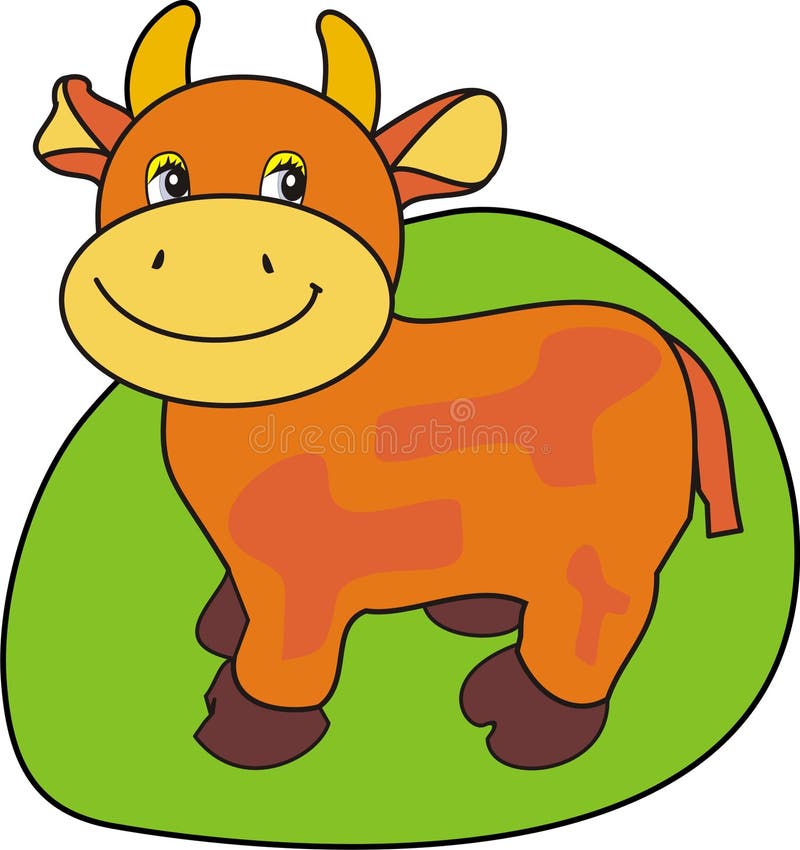 Piccola Mucca O Vitello Divertente, Per ABC Alfabeto C Illustrazione ...