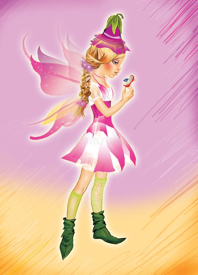 Piccola elfa illustrazione di stock. Illustrazione di fiore - 11610883