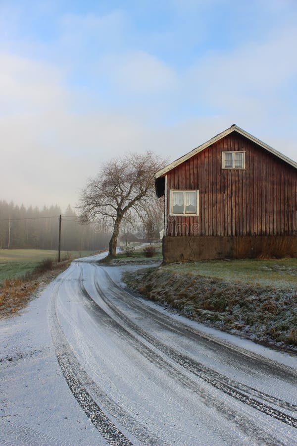 Piccola Strada Nella Campagna Svedese Fotografia Stock - Immagine di ...