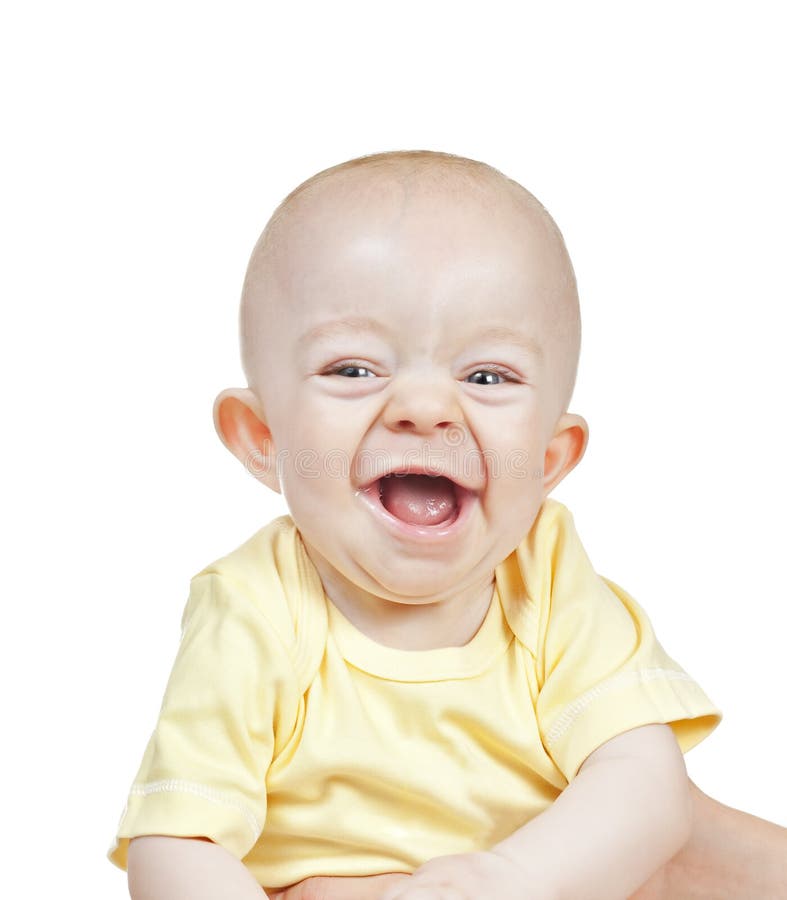 Piccolo Bello Neonato Di Risata Fotografia Stock - Immagine di occhi ...