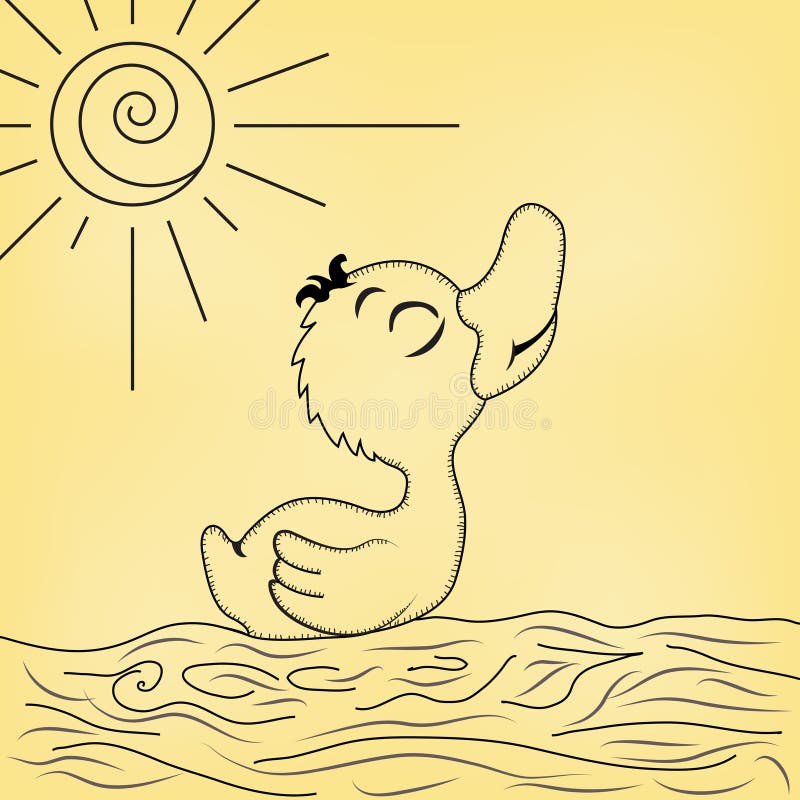 Piccolo cigno fiero illustrazione vettoriale. Illustrazione di storia ...