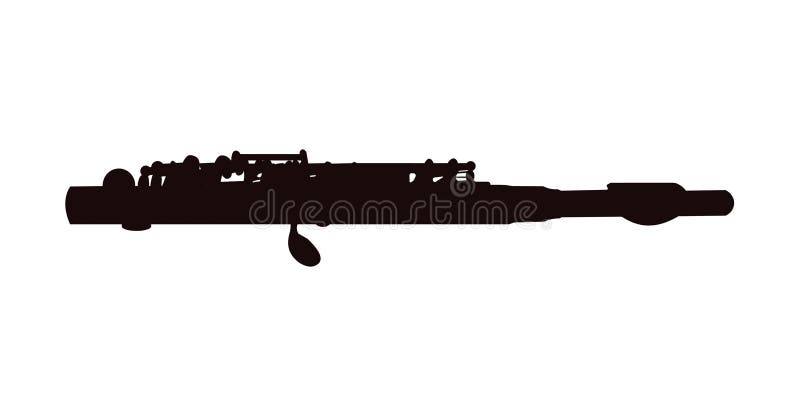 Piccolo flute silhouette stock vector. Illustration of isolated - 355966664