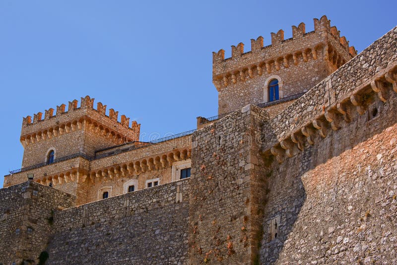 Piccolomini Castle in Celano (Italy) Stock Photo - Image of defense ...