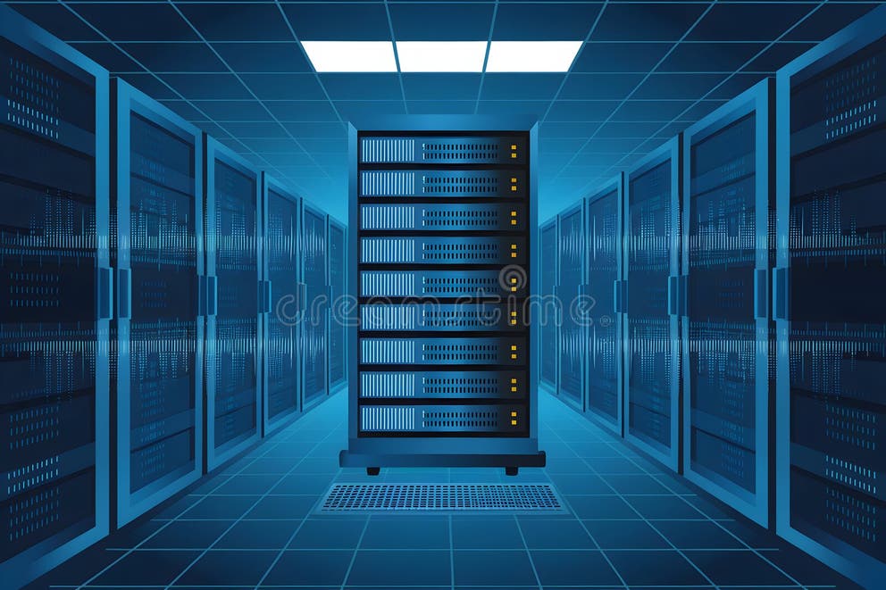 Server Racks Display Binary Streams, Evoking Data Management in ...