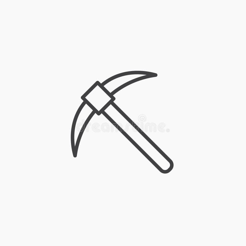 Pick axe icon vector stock vector. Illustration of symbol - 348312524