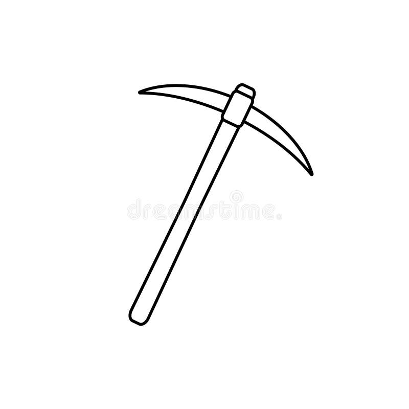 Pick Axe Icon. Vector Illustration. Outline Design. Stock Vector ...