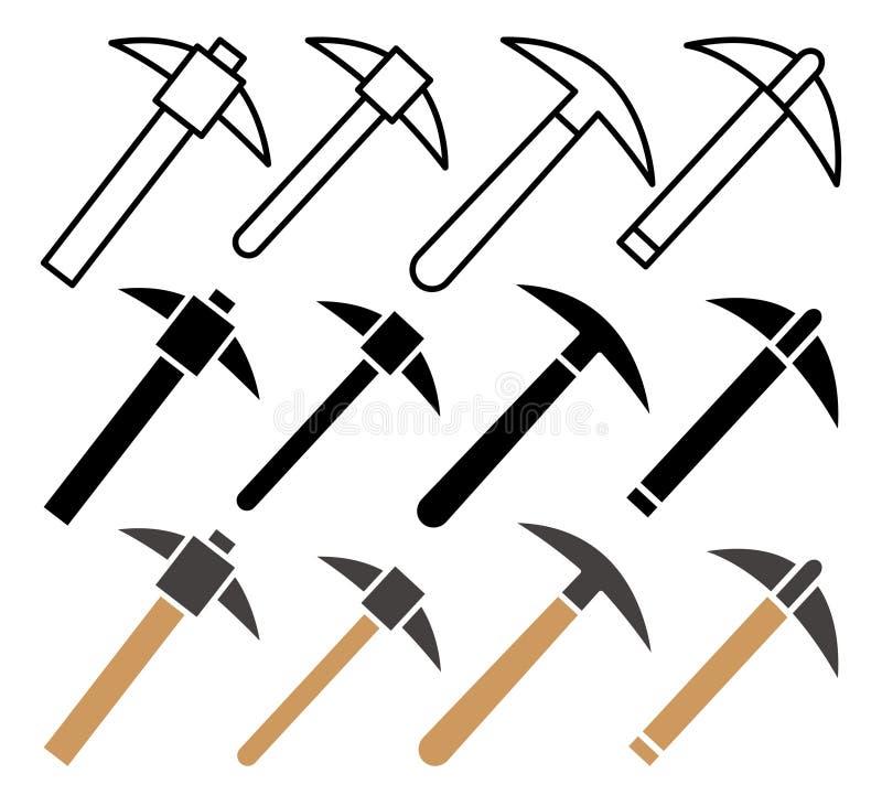 Pick axe icon vector stock vector. Illustration of work - 348102411