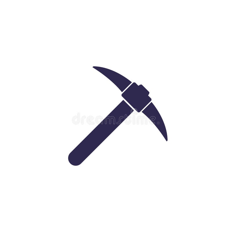 Pick Axe Icon on White, Vector Stock Vector - Illustration of miner ...