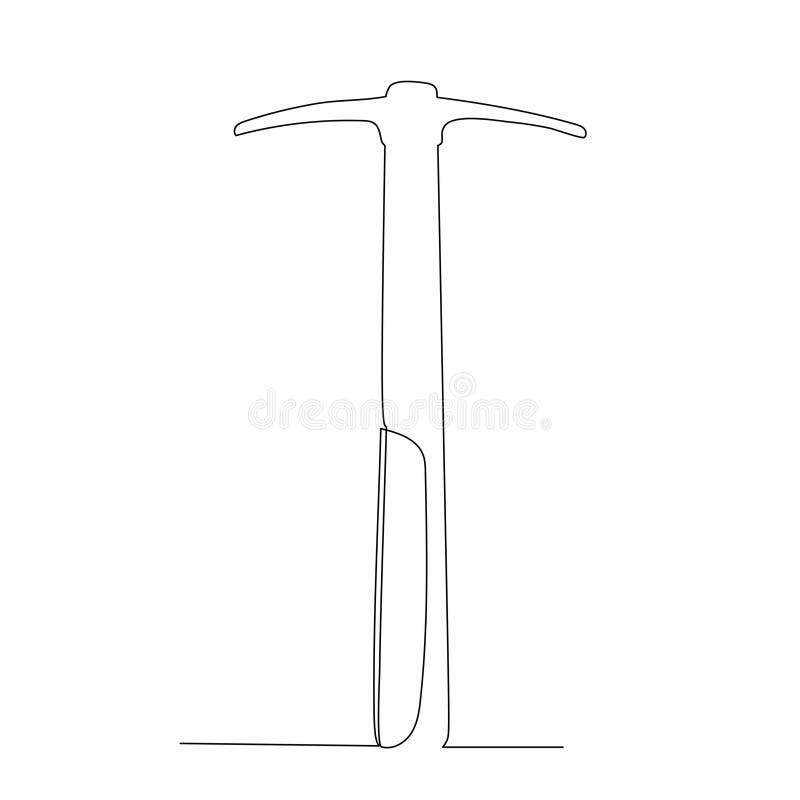 Pick Axe Illustration for Industrial Concept Vector Design. Single Line ...