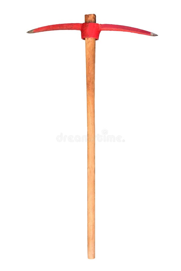 Pick Axe on Isolated White Background. Pickaxe or Mattock Object Stock ...