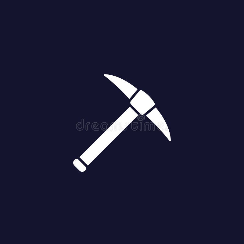 Mining Tool Miner Pickaxe Vector Icon Stock Vector - Illustration of ...