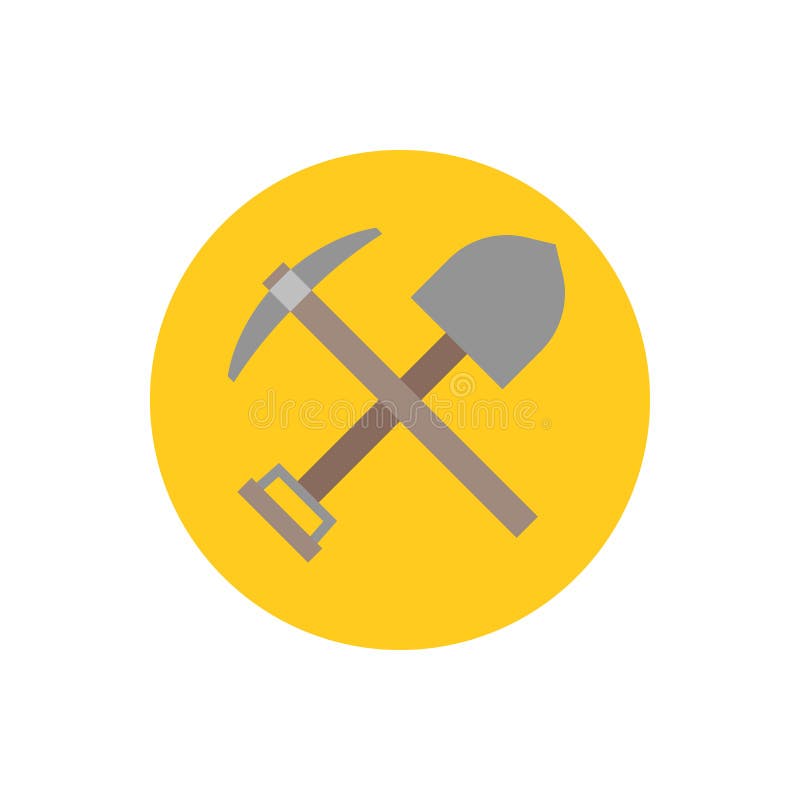 Pick axe and shovel stock vector. Illustration of flat - 99737767