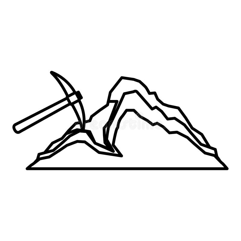Mining Tool Miner Pickaxe Vector Icon Stock Vector - Illustration of ...