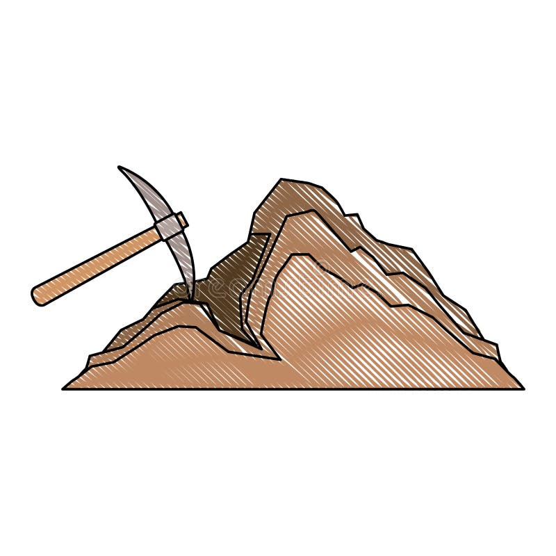 Mining Tool Miner Pickaxe Vector Icon Stock Vector - Illustration of ...