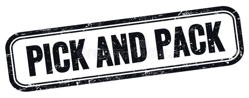 PICK and PACK Text on Black Grungy Vintage Stamp Stock Illustration ...
