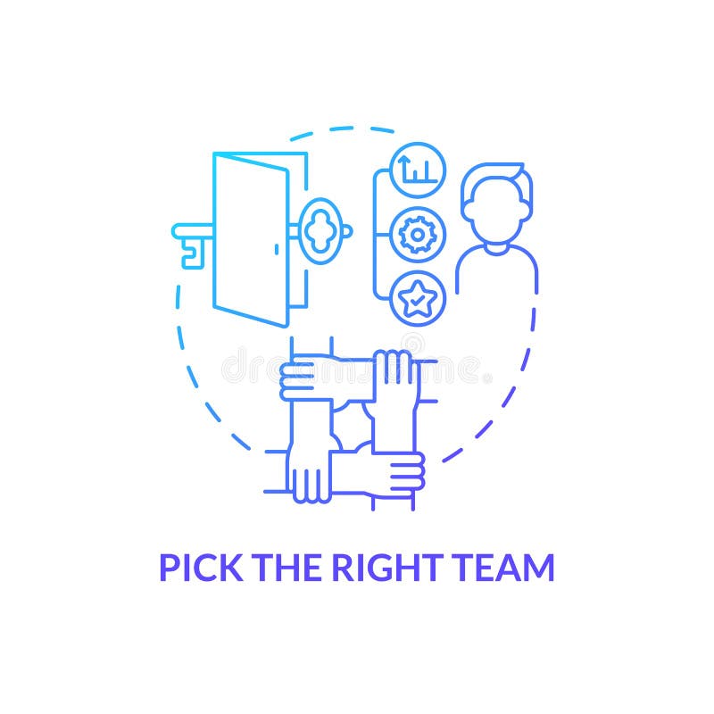 Pick Right Team Blue Gradient Concept Icon Stock Vector - Illustration ...