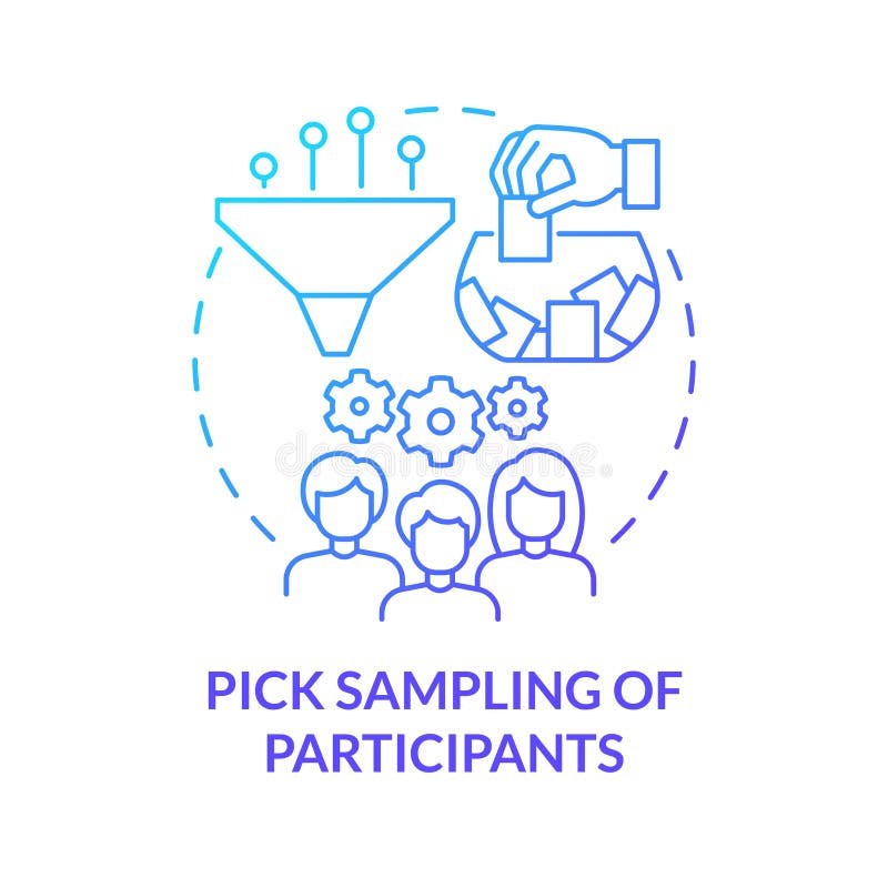 Pick Sampling of Participants Blue Gradient Concept Icon Stock Vector ...