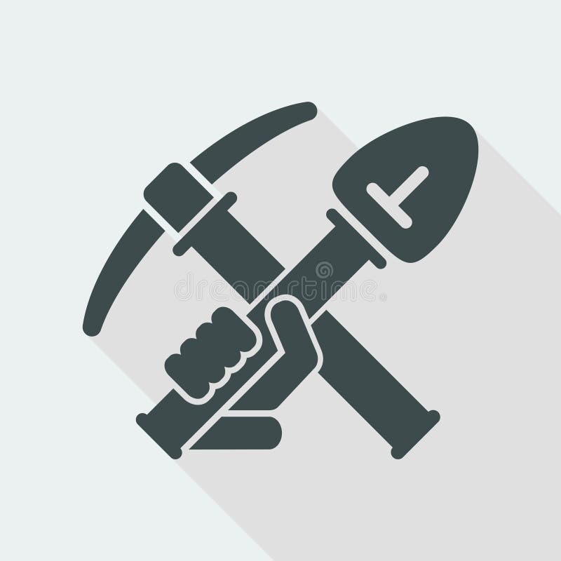 Pick and shovel icon stock vector. Illustration of gardener - 117818932