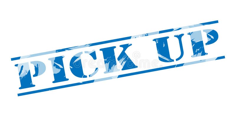 Pick up blue stamp stock illustration. Illustration of button - 97560751