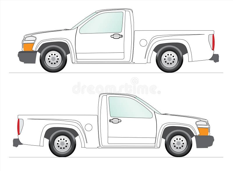 Pick-up truck stock vector. Illustration of outline, background - 16157053