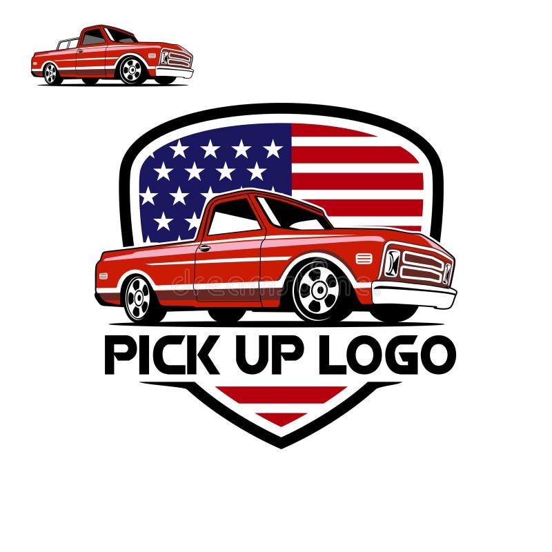 Pick Up Illustration Logo Design Vector Stock Vector - Illustration of ...