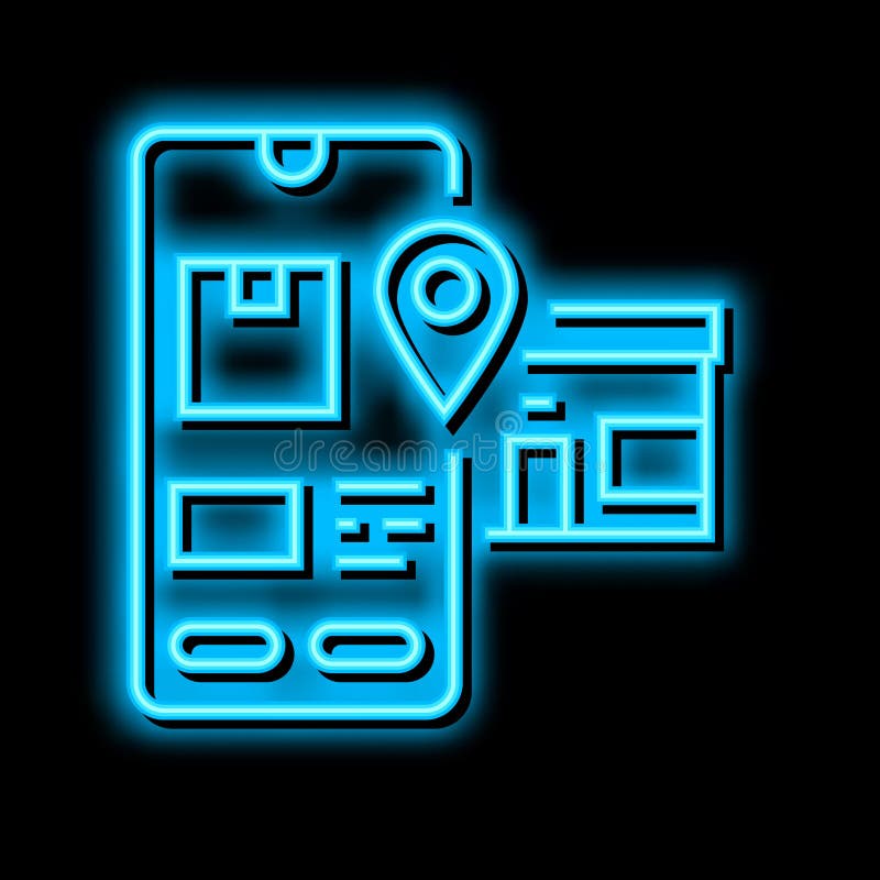 Pick Up Location Delivery Neon Glow Icon Illustration Stock Vector ...