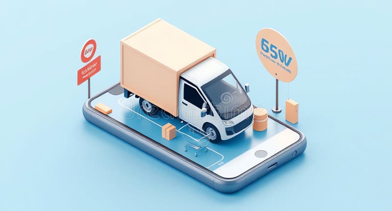 Pick Up Logos Application Smartphone Stock Photo - Image of application ...