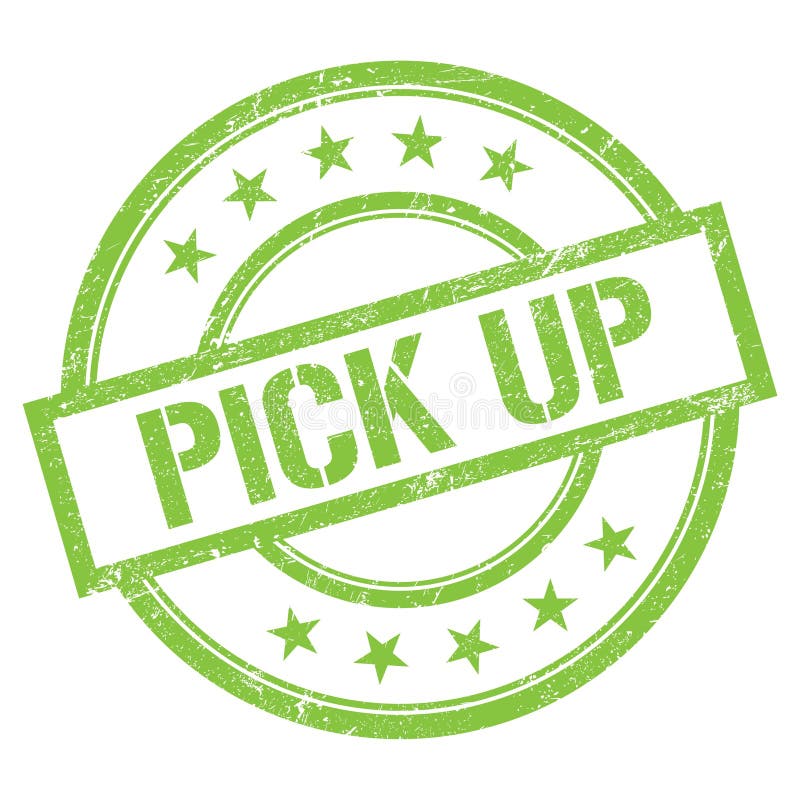 PICK UP Text Written on Green Vintage Stamp Stock Illustration ...