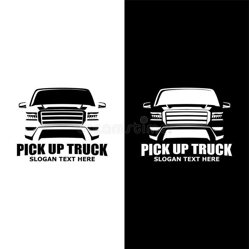 Pick up truck logo design stock vector. Illustration of engine - 236133195