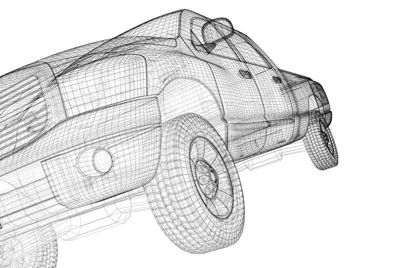 Pick up truck stock illustration. Illustration of structure - 44459337