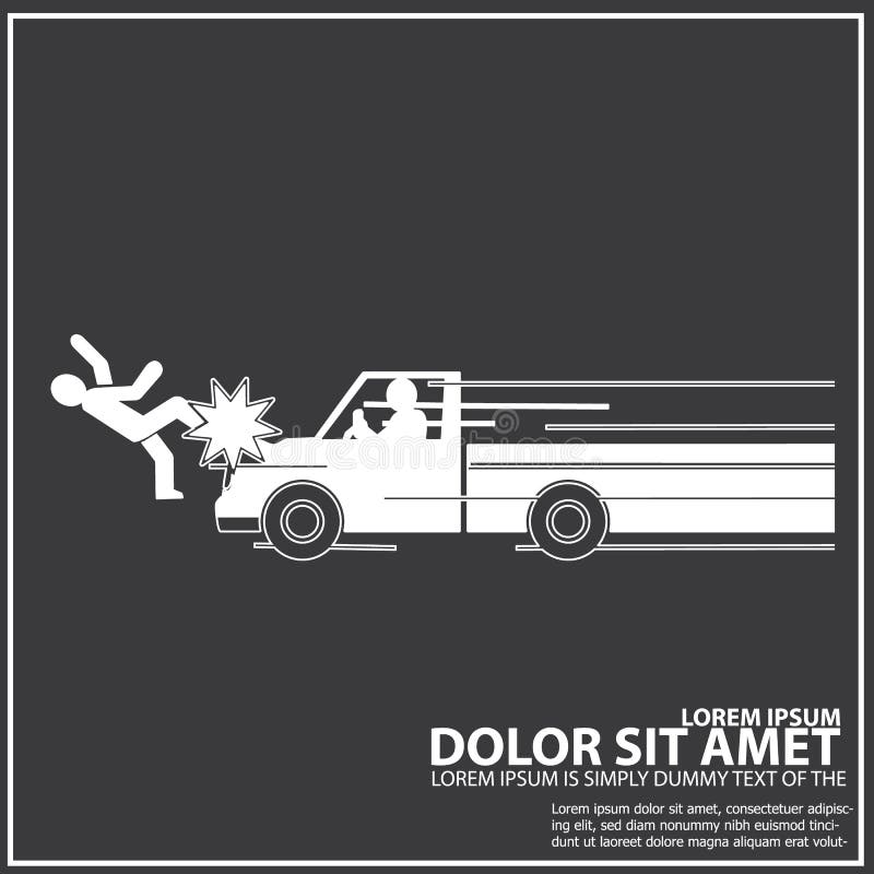 Pick Up Truck Speed Collision with a Pedestrian Stock Vector ...