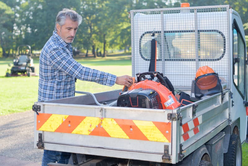 Pick-up utility equipment stock photo. Image of labor - 85031436