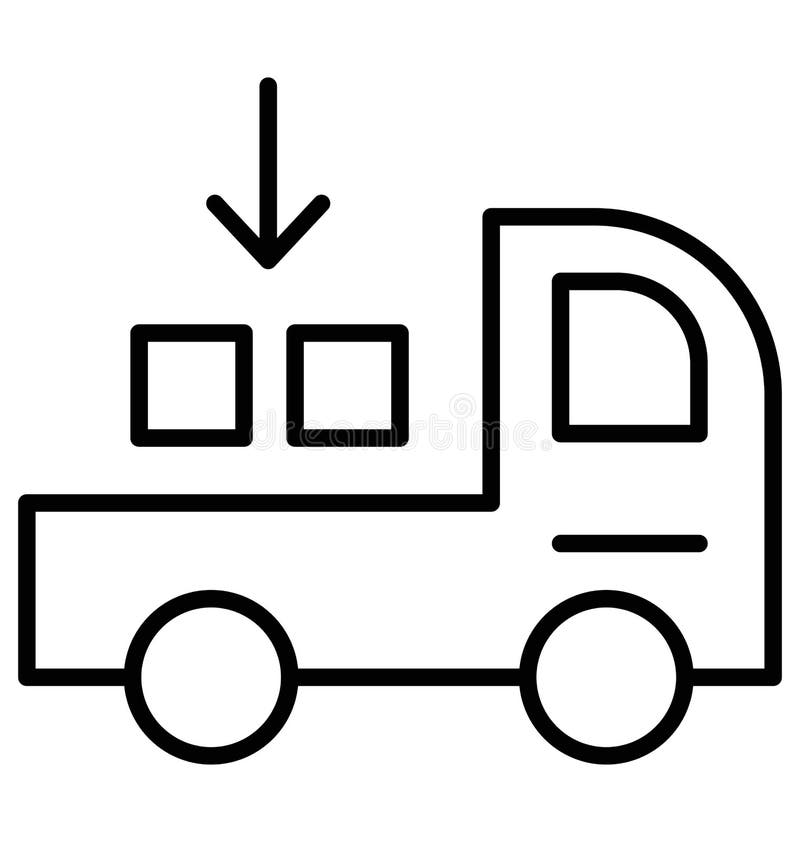 Pick Up Van Isolated Vector with Line and Fill Icon Stock Vector ...