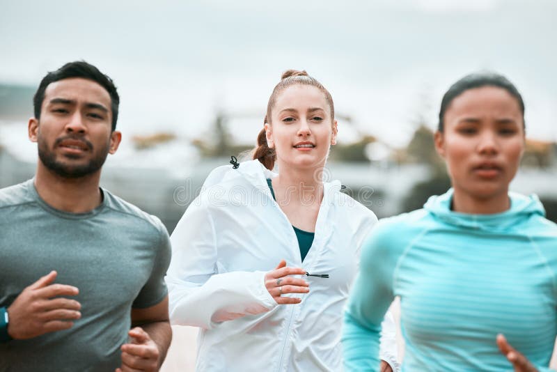 Pick Your Running Buddies Wisely. a Group of Friends Running Together ...