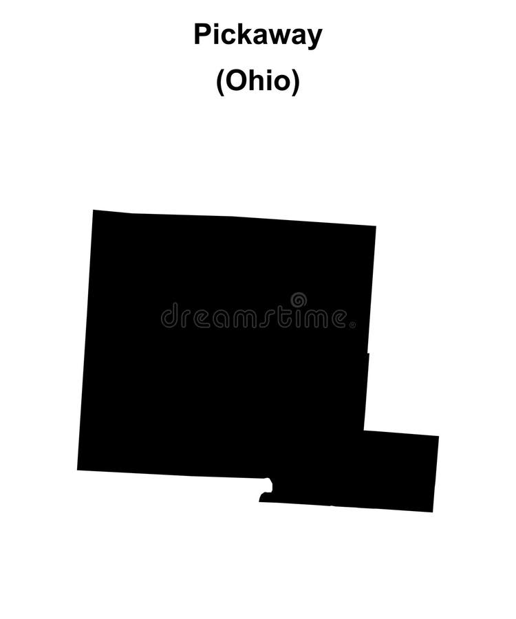 Pickaway outline map stock vector. Illustration of outline - 361751022