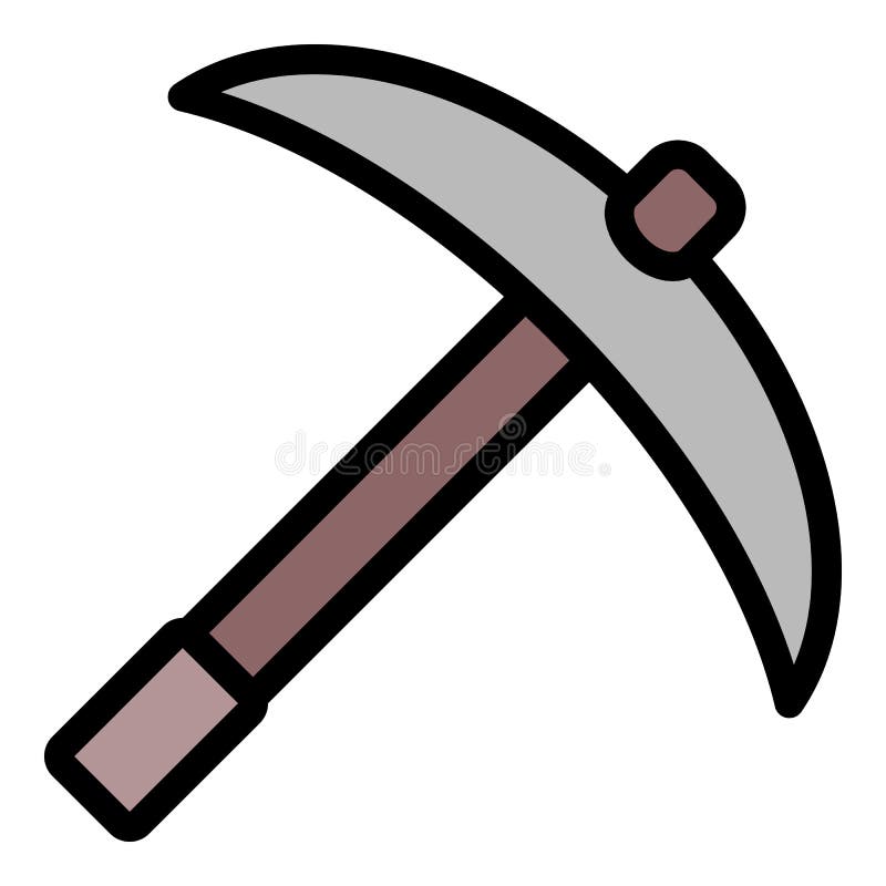 Pickaxe Icon Color Outline Vector Stock Vector - Illustration of miner ...