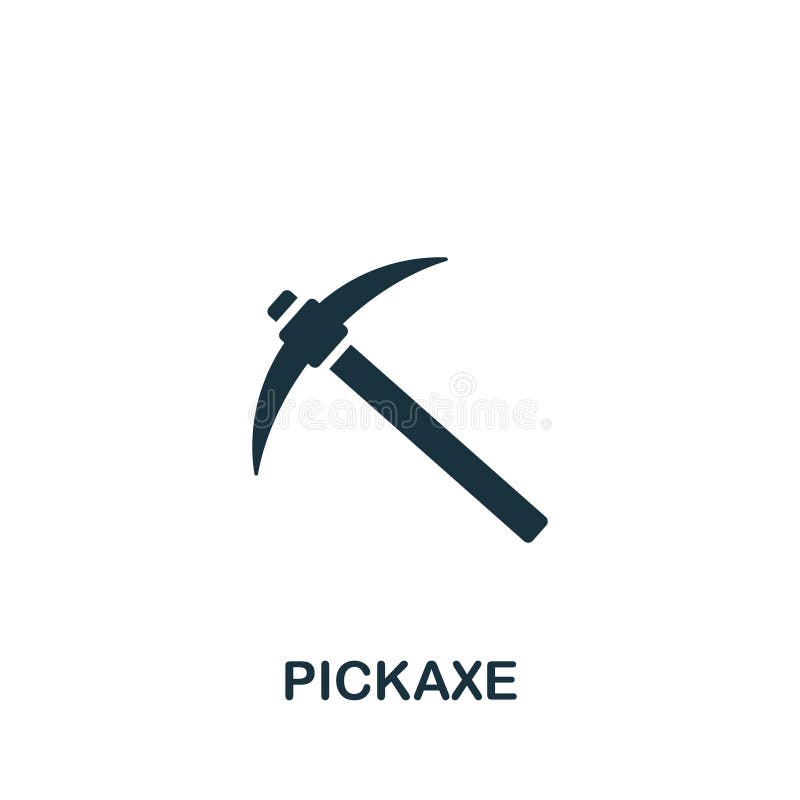 Pickaxe Icon. Monochrome Simple Sign from Construction Instruments ...