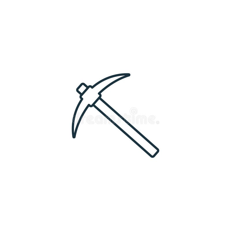 Pickaxe Icon. Monochrome Simple Sign from Construction Instruments ...