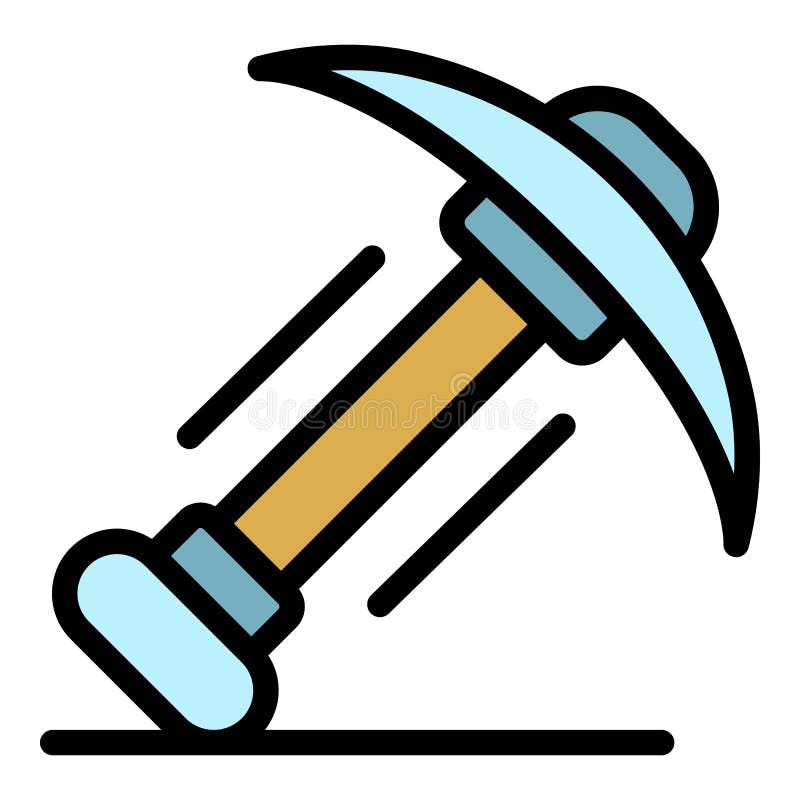 Pickaxe Icon Color Outline Vector Stock Vector - Illustration of color ...