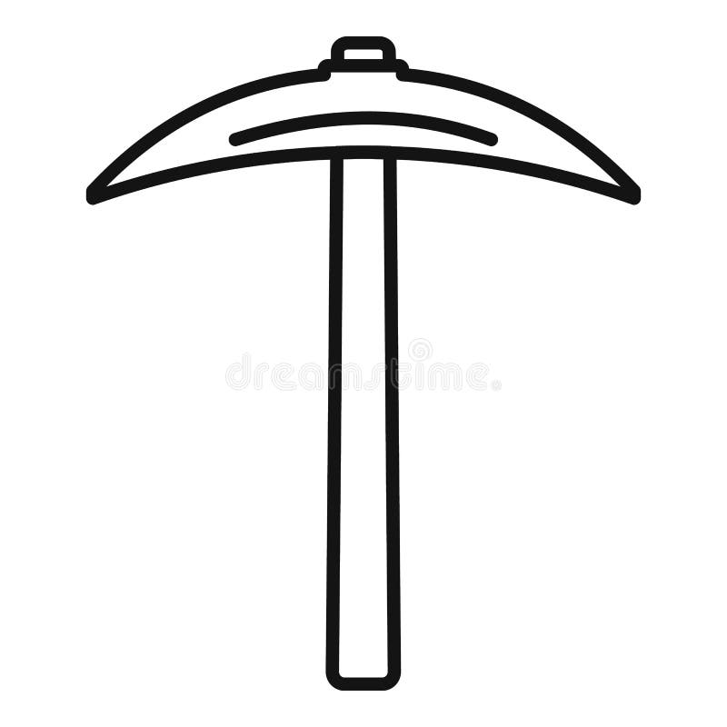 Pickaxe Icon, Outline Style Stock Vector - Illustration of line, pick ...