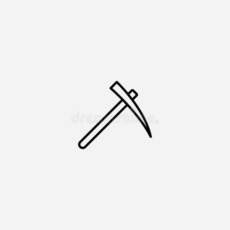 Pickaxe Vector Icon Sign Symbol Stock Vector - Illustration of handheld ...