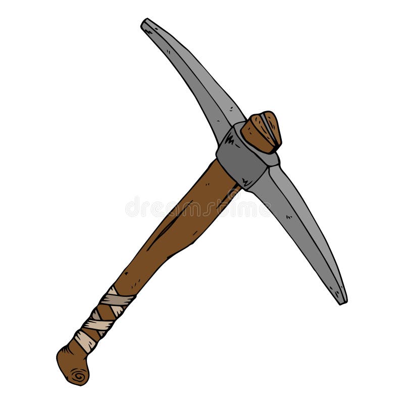 Pickaxe Icon. Vector of an Antique Tool Hoe Pickaxe Stock Illustration ...