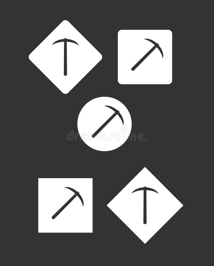 Pick Icon on White Square and Circle, Simple Flat Design Stock Vector ...